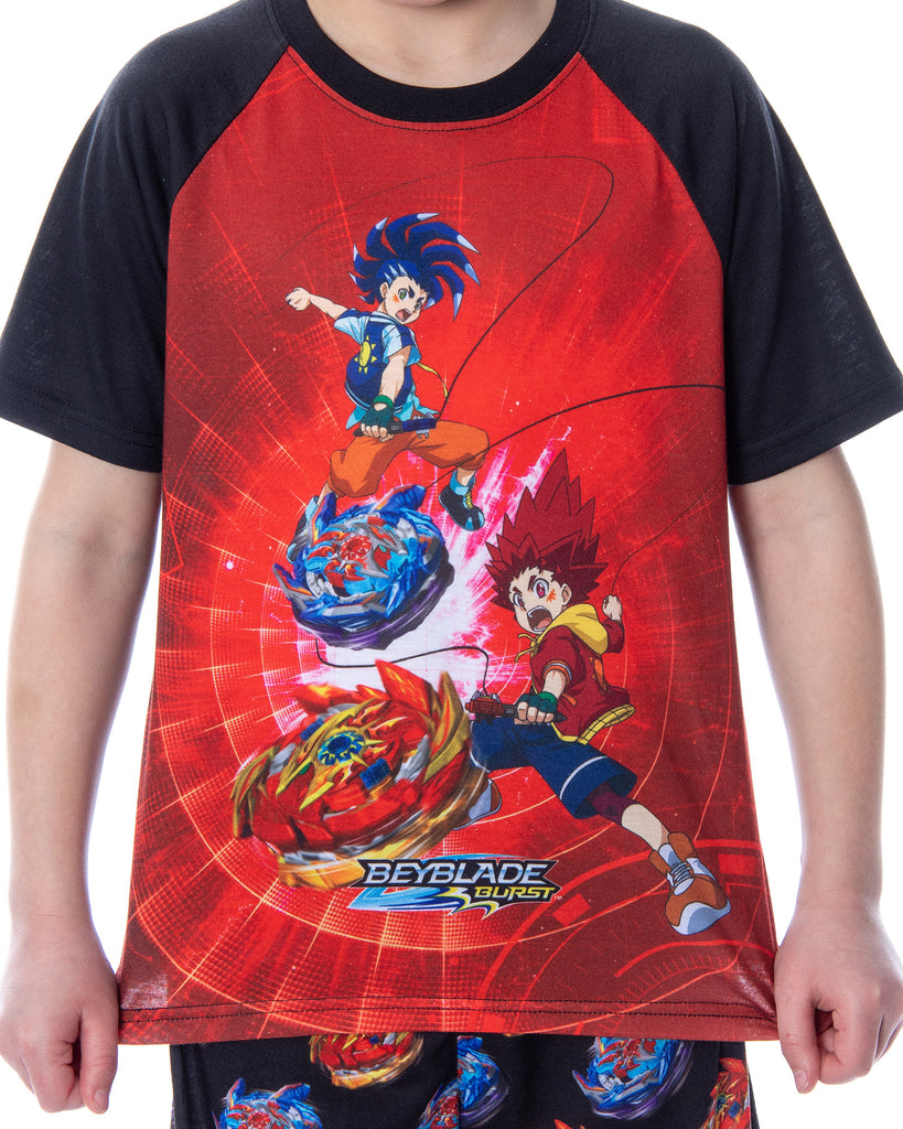 Beyblade Burst Surge Boys' Hikaru and Hyuga 2 Piece Shirt and Shorts S ...