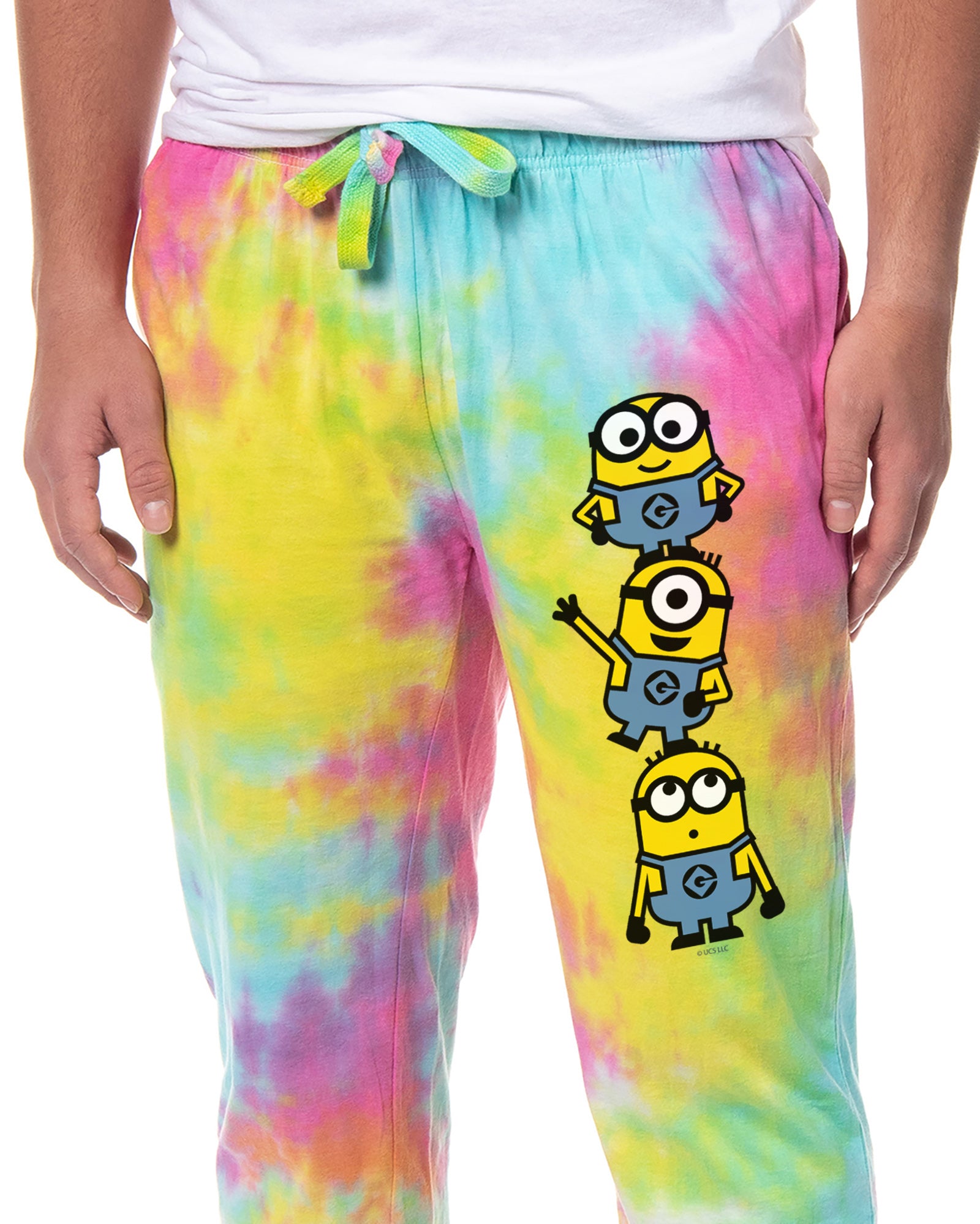 Despicable Me Men's Minions Chibi Tie-Dye Jogger Sleep Pajama Pants ...