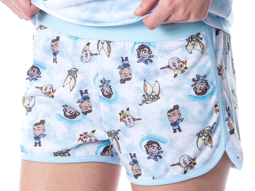 Women's Avatar The Last Airbender Chibi Tie-Dye Sleep Pajama Set Short ...