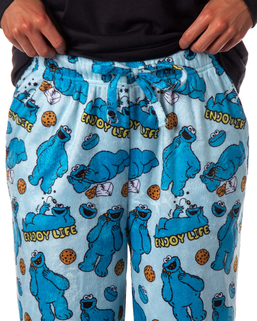 Sesame Street Women's Cookie Monster Enjoy Life Tossed Print Sleep Paj ...
