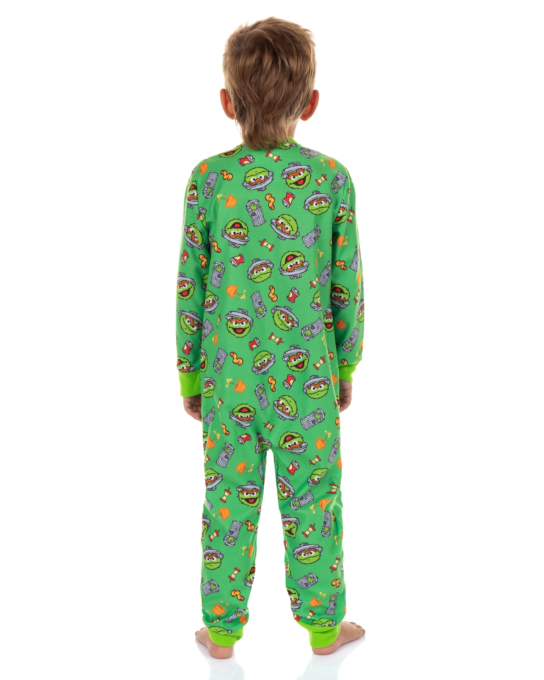 Sesame Street Pajamas Toddler Oscar The Grouch Zip Front Footless Slee ...